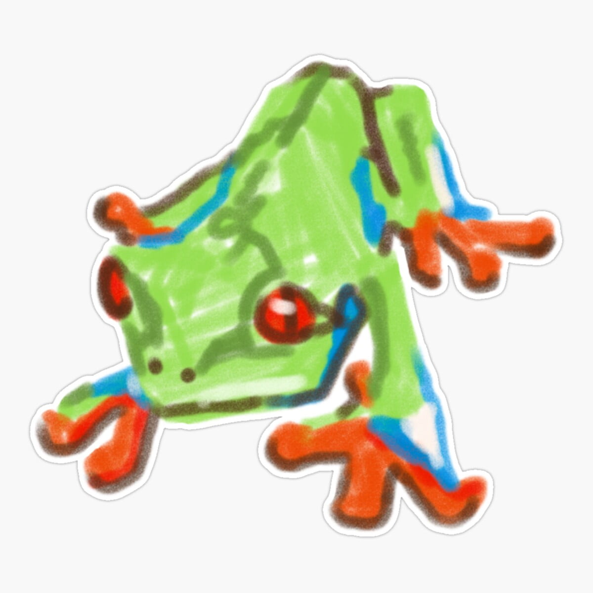 Maneki Red-Eyed Tree Frog Sticker, Phone Decal Water Bottle Stickers ...