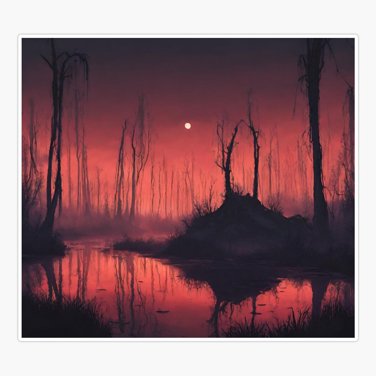 Maneki Red Fantasy Swamp Sticker, Phone Decal Water Bottle Stickers Car ...