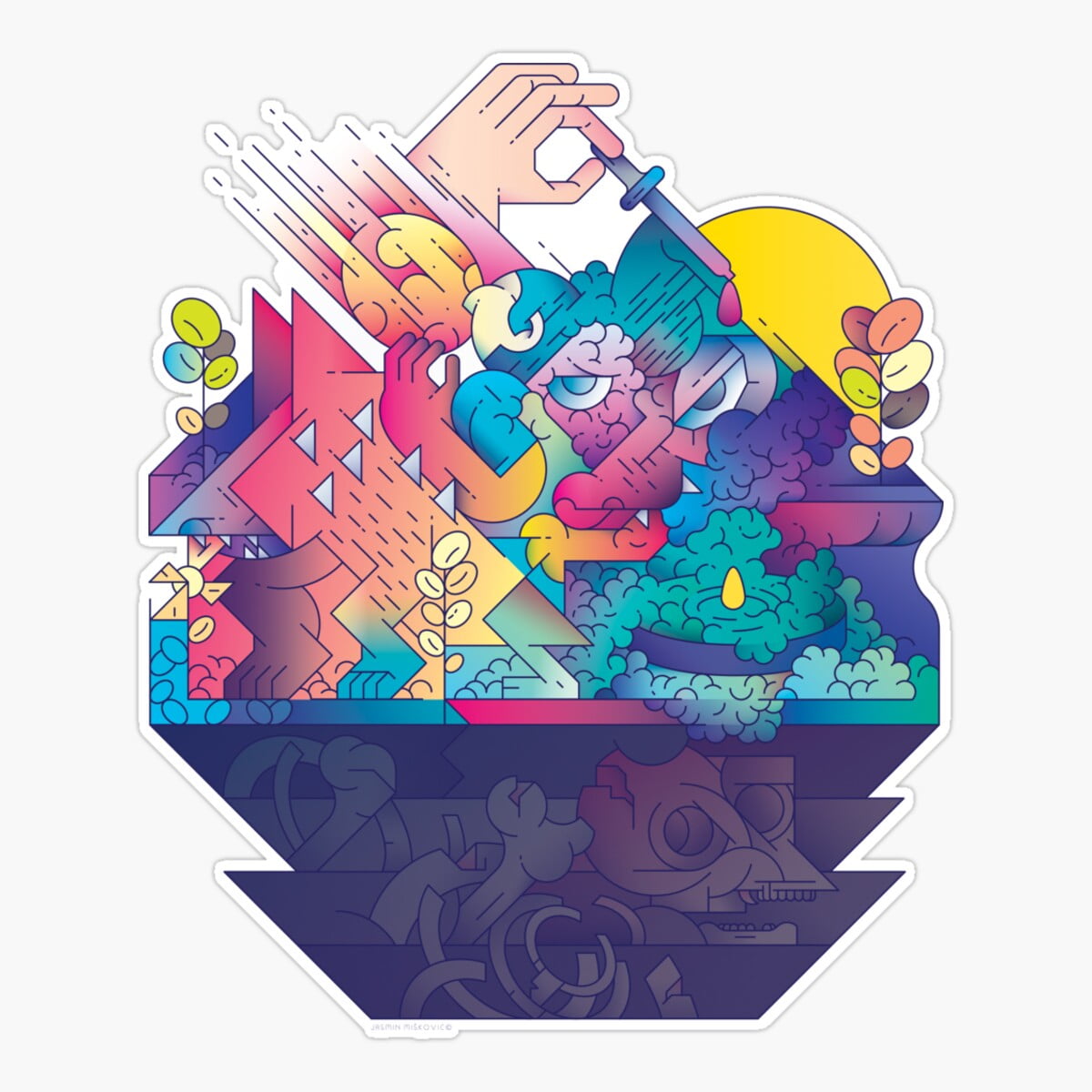 Maneki Red In Tooth And Claw Er, Phone Decal Water Bottle Stickers Car ...