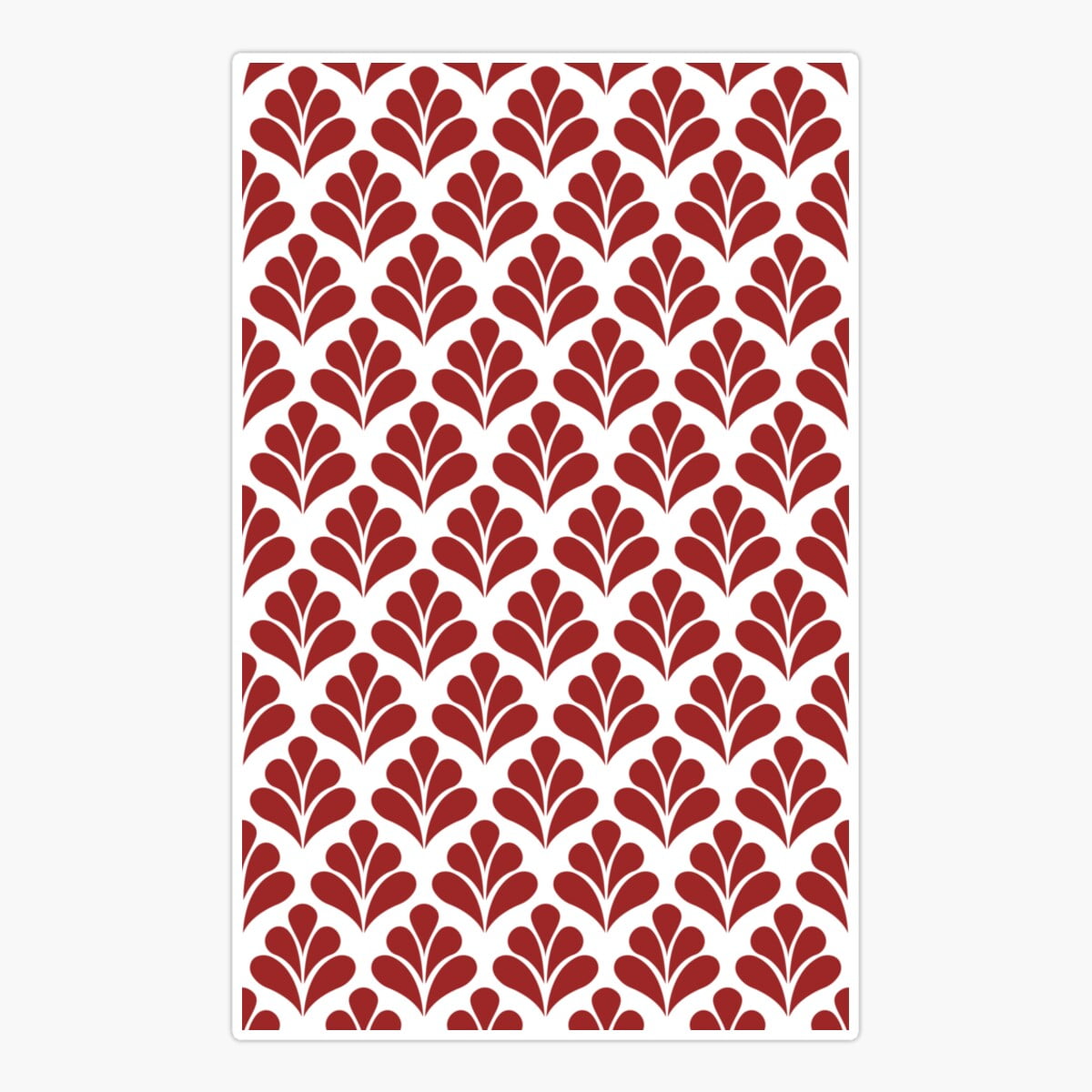 Maneki Red Leaf Pattern Sticker, Phone Decal Water Bottle Stickers Car ...