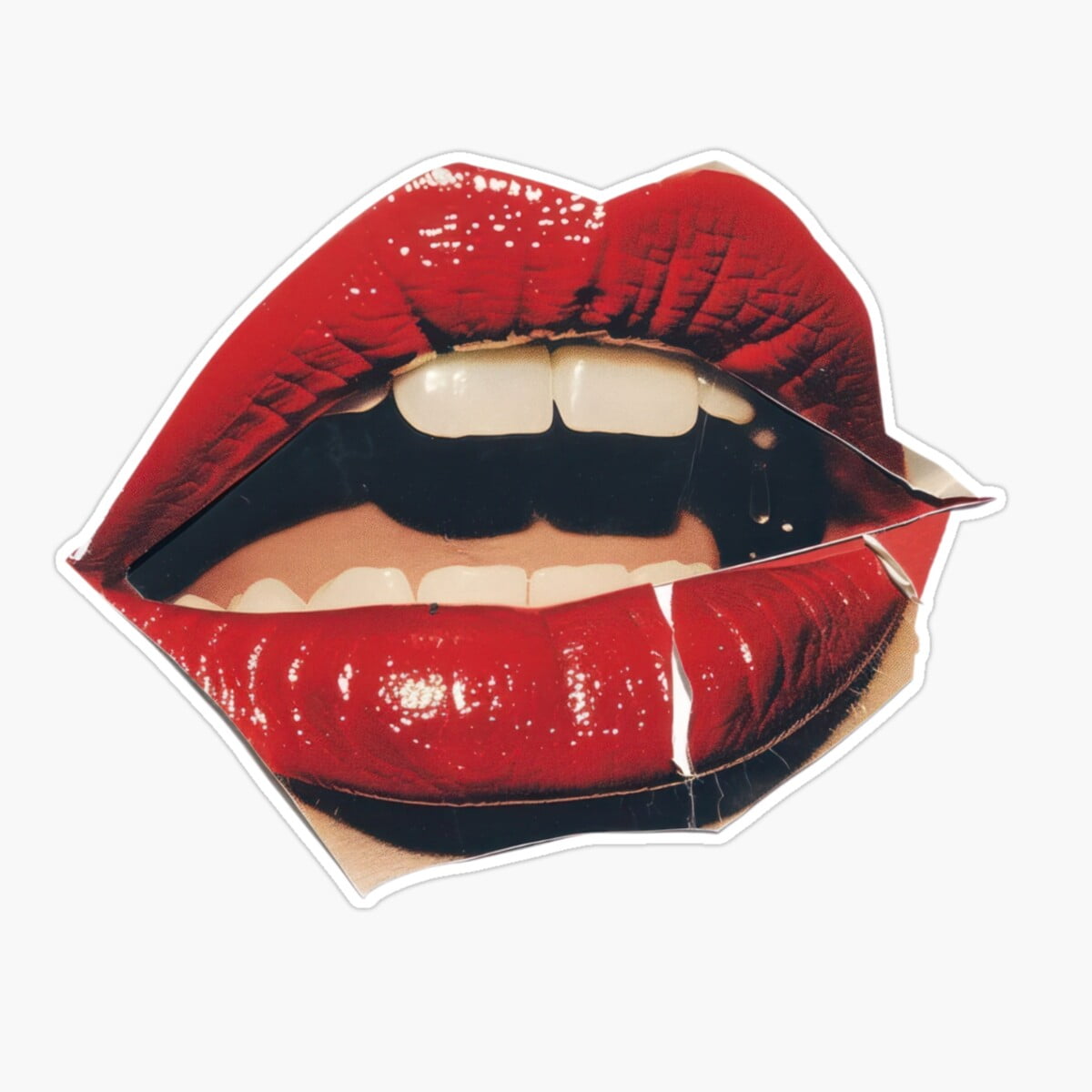 Maneki Red Lips Cutout Sticker, Phone Decal Water Bottle Stickers Car ...