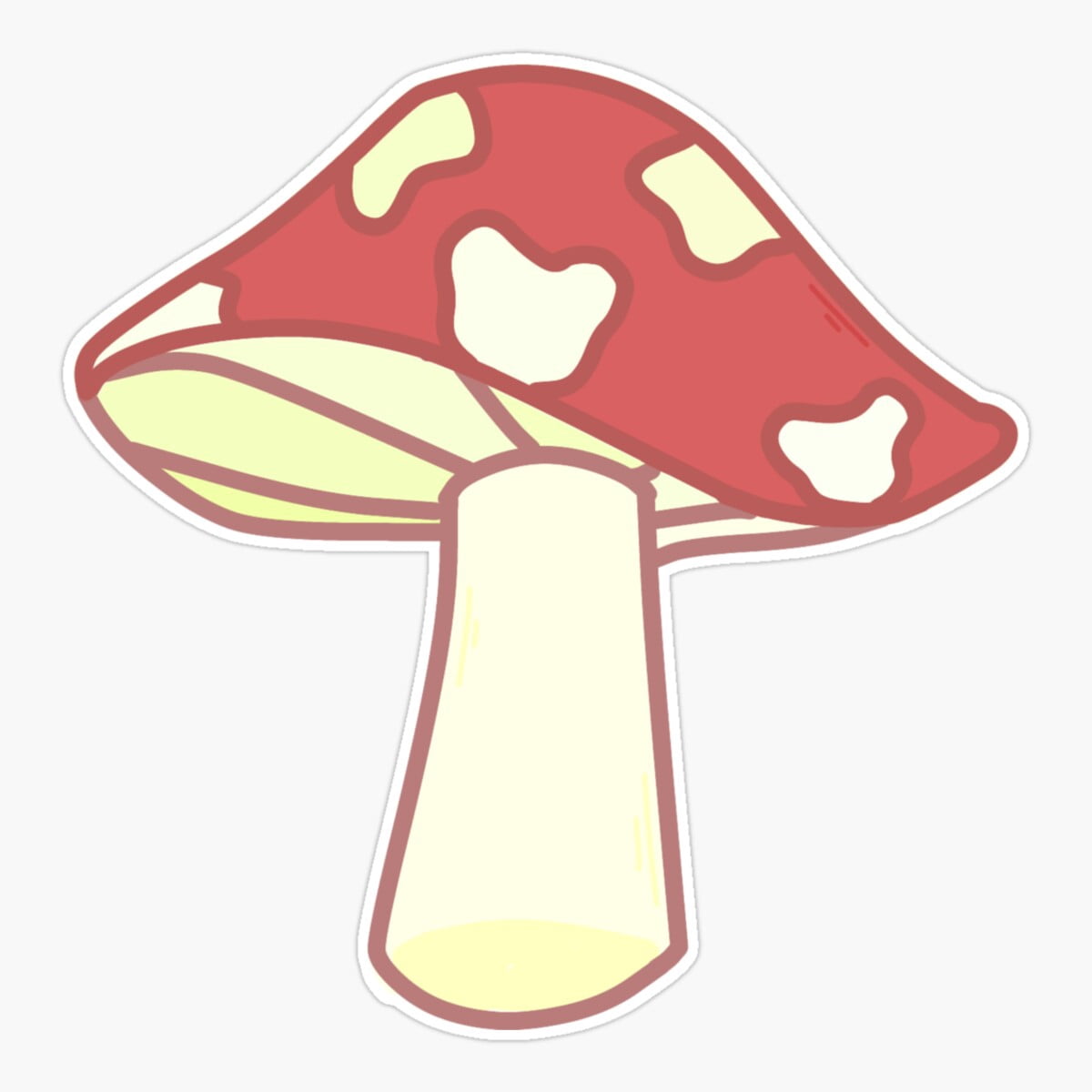 Maneki Red Mushroom Sticker, Phone Decal Water Bottle Stickers Car ...