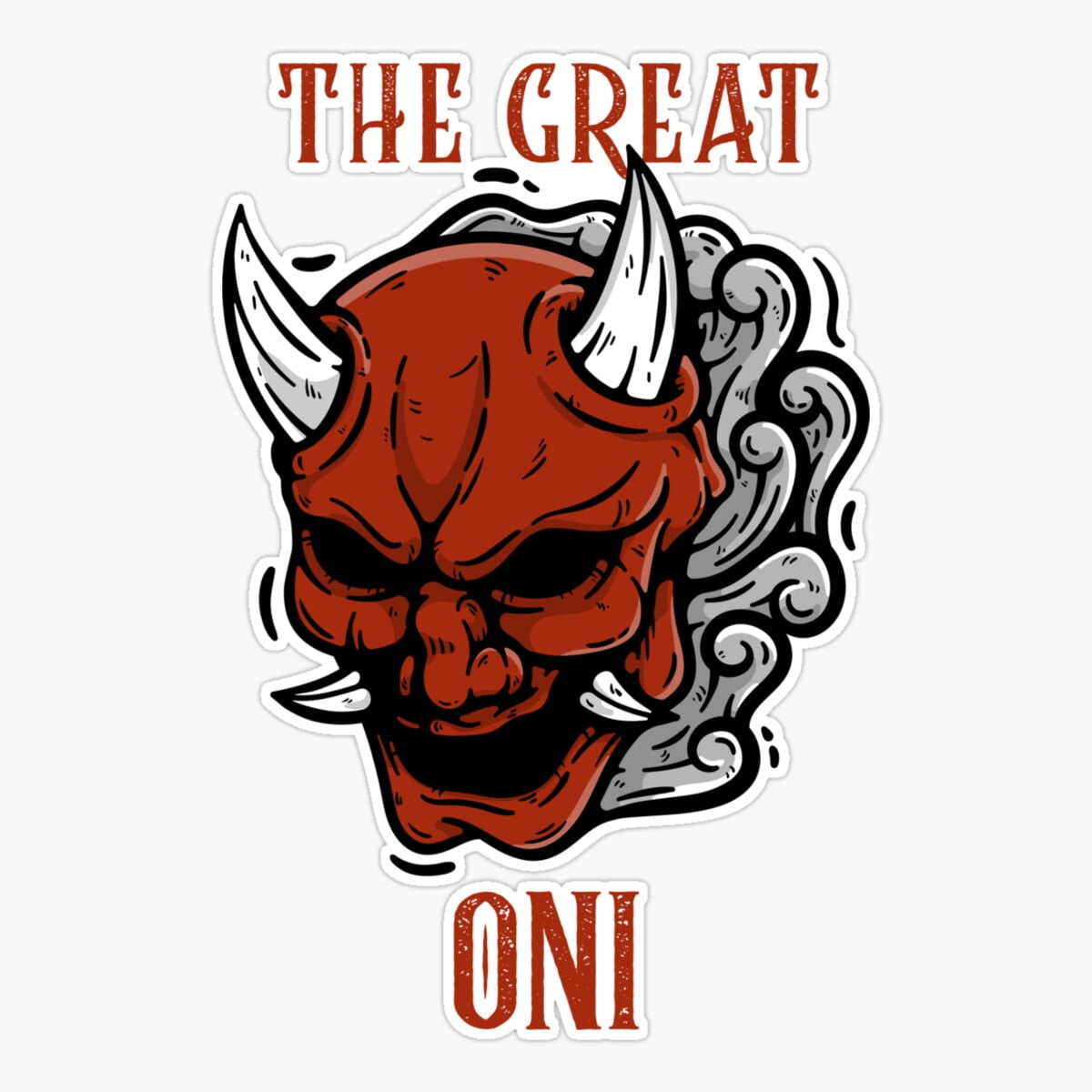 Maneki Red Oni - Japanese Icons Sticker, Phone Decal Water Bottle ...