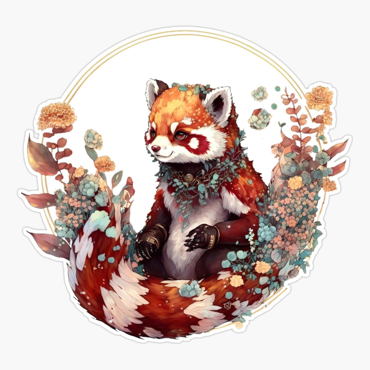 Maneki Red Panda Heaven Sticker, Phone Decal Water Bottle Stickers Car ...