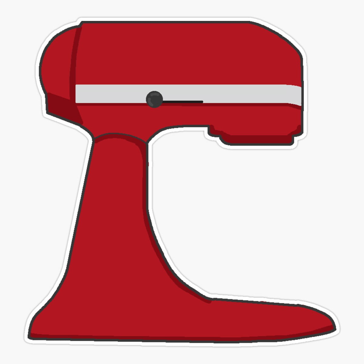 Maneki Red Retro-Style Stand Mixer Sticker, Phone Decal Water Bottle ...