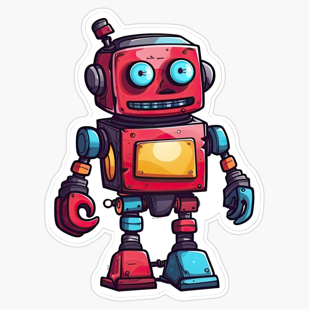 Maneki Red Robot Er, Phone Decal Water Bottle Stickers Car Decals ...