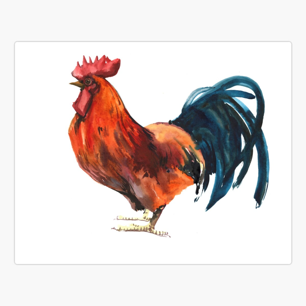 Maneki Red Rooster Sticker, Phone Decal Water Bottle Stickers Car ...