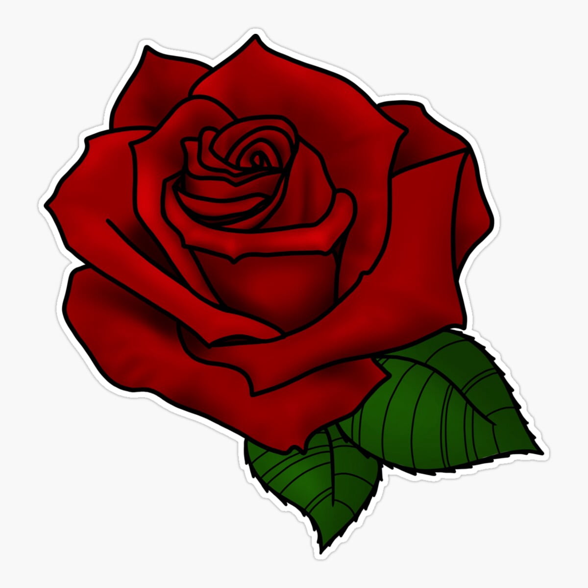 Maneki Red Rose Sticker, Phone Decal Water Bottle Stickers Car Decals ...