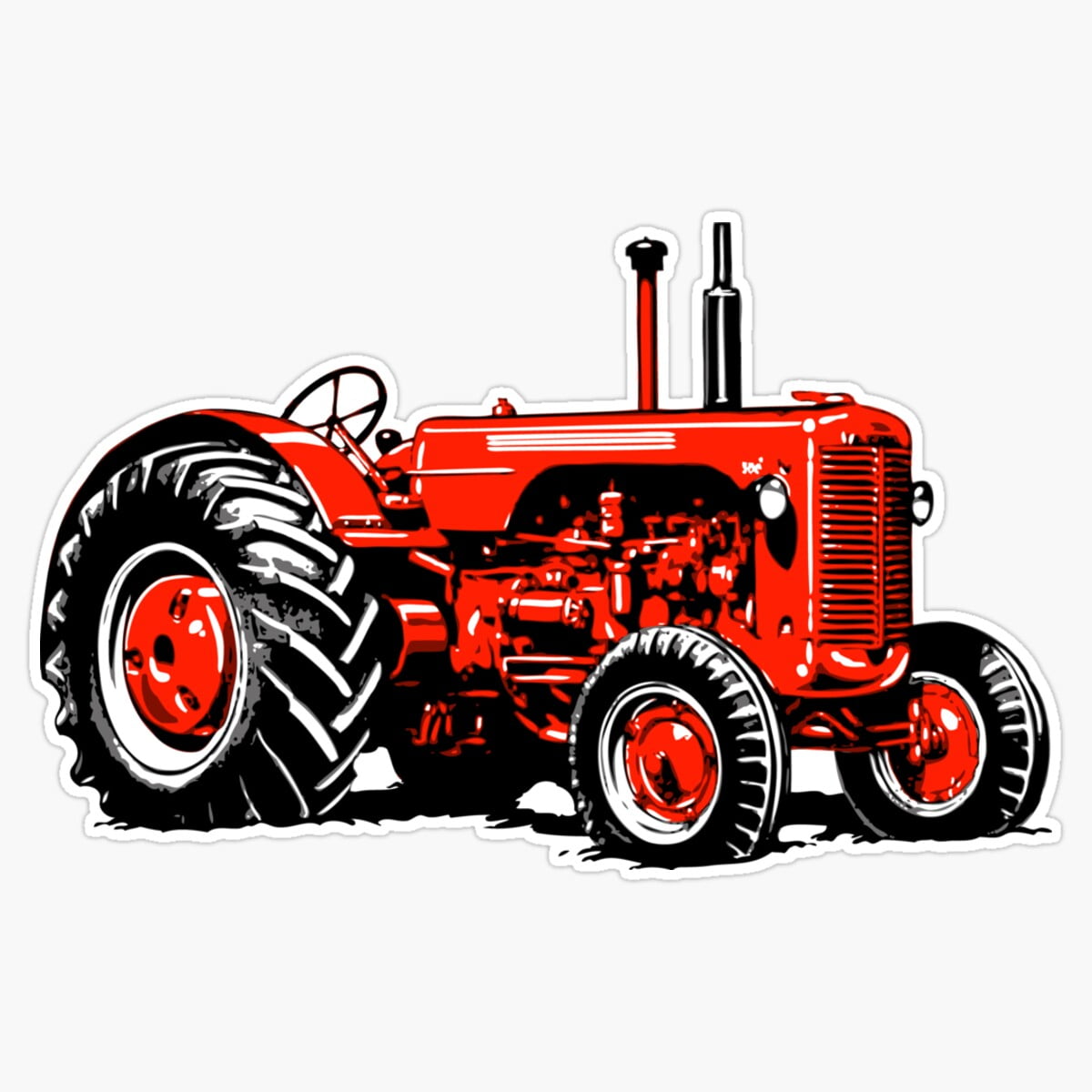 Maneki Red Tractor Er, Phone Decal Water Bottle Stickers Car Decals ...