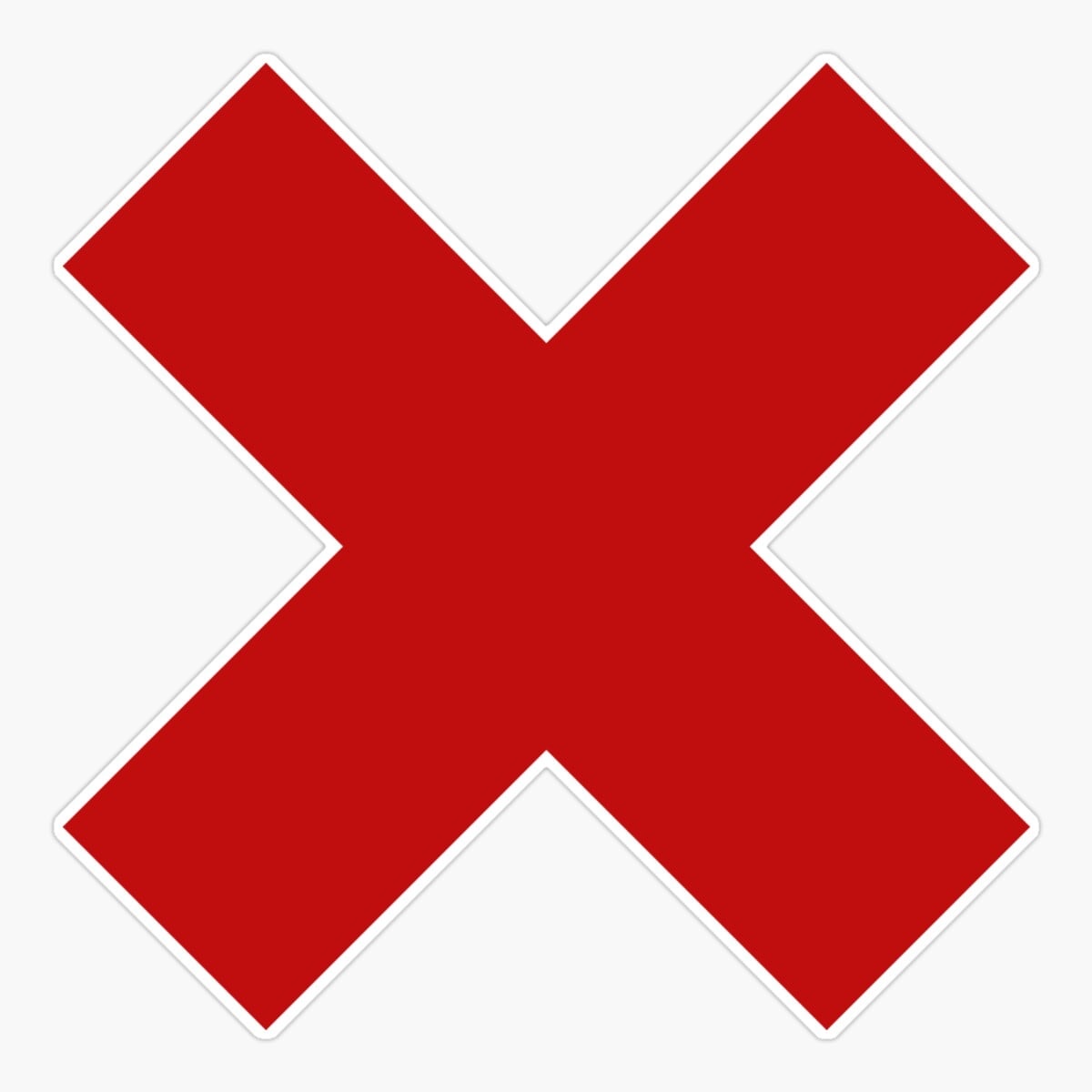 Maneki Red X Sticker, Phone Decal Water Bottle Stickers Car Decals ...