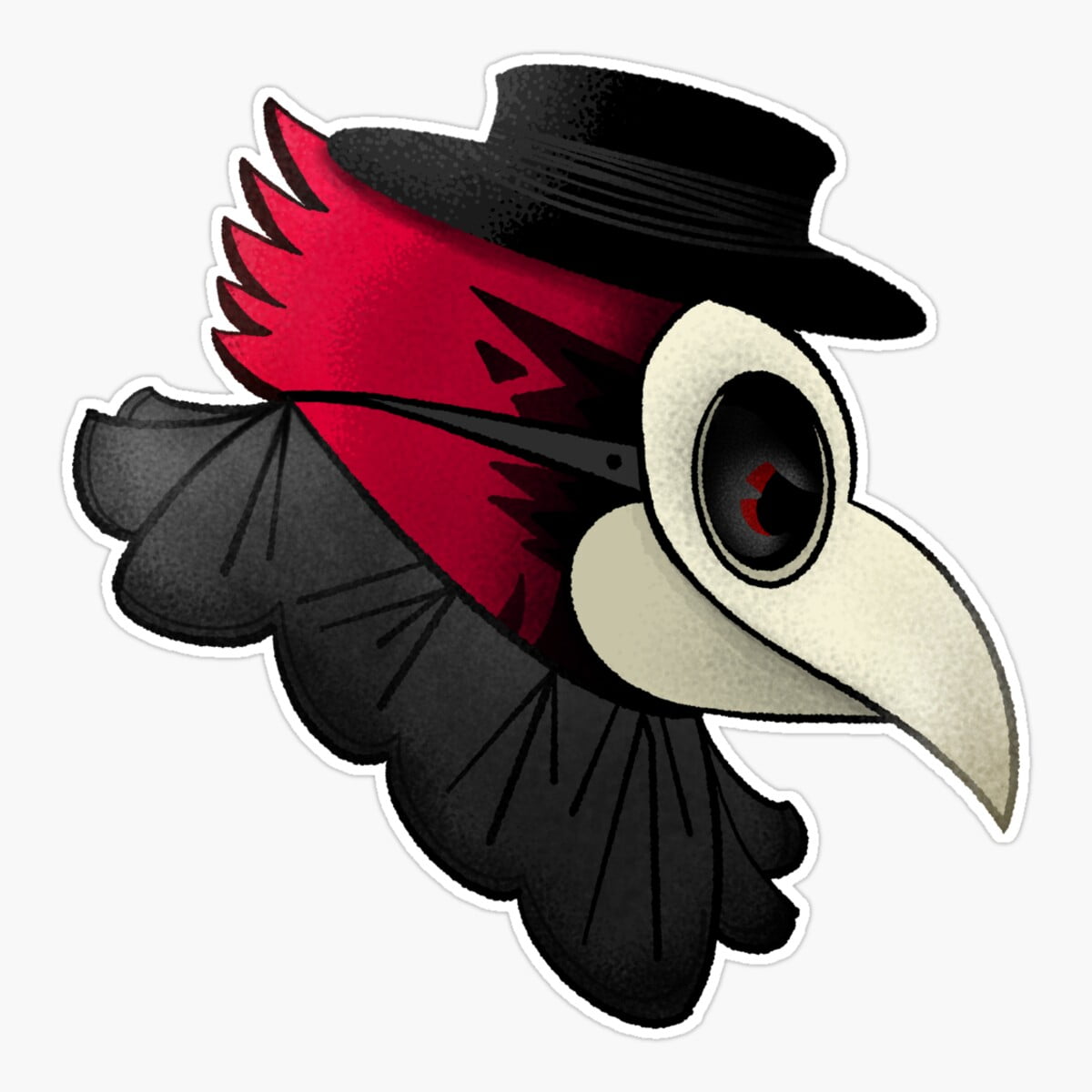 Maneki Redbird Plague Doctor Er, Phone Decal Water Bottle Stickers Car ...
