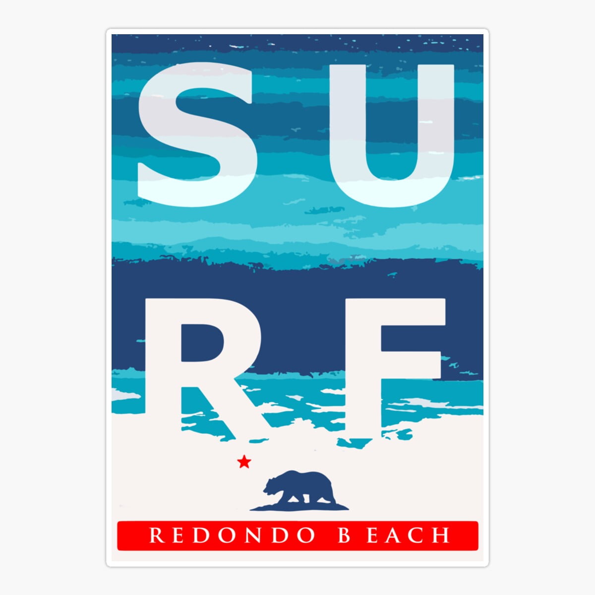 Maneki Redondo Beach - California. Sticker, Phone Decal Water Bottle ...