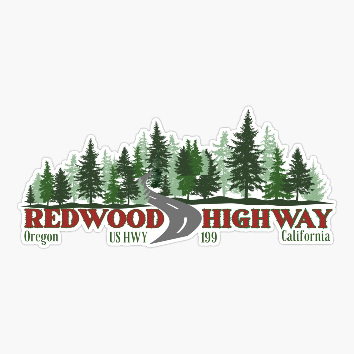 Maneki Redwood Highway Sticker, Phone Decal Water Bottle Stickers Car ...