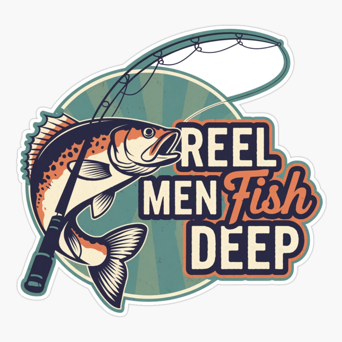 Maneki Reel Men Ish Deep Ishermans Git Er, Phone Decal Water Bottle ...