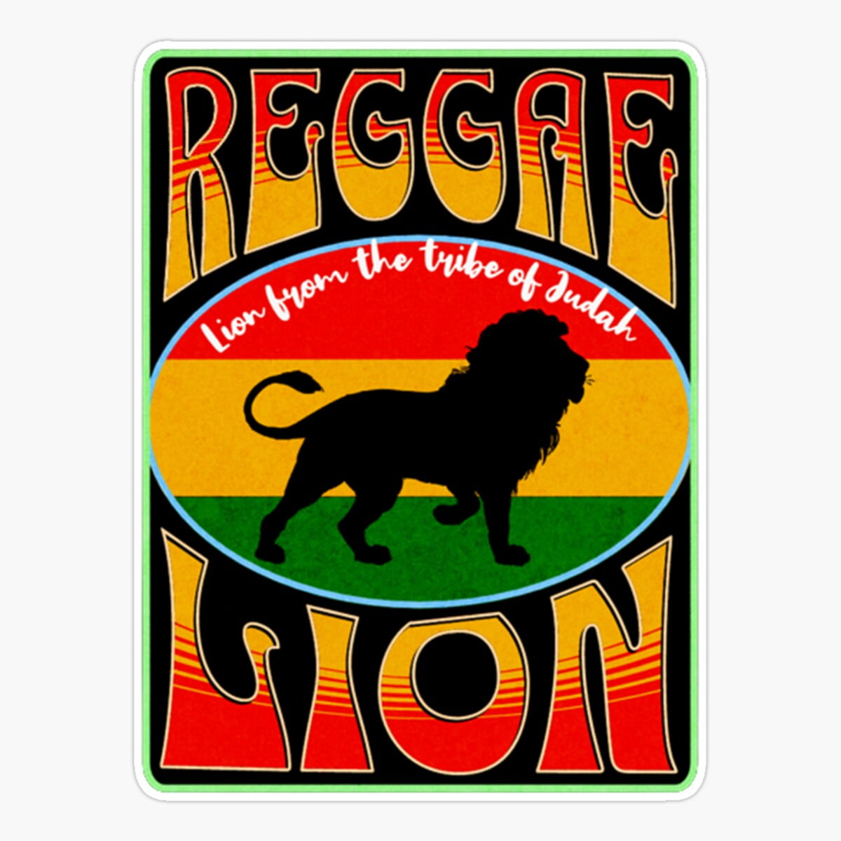 Maneki Reggae Lion O The Tribe O Judah Sticker, Phone Decal Water ...