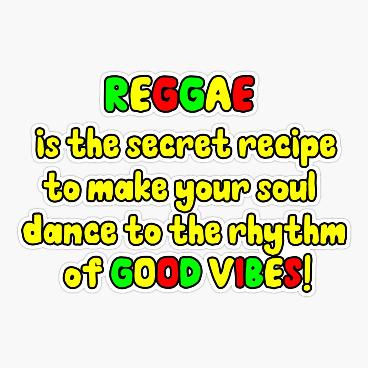 Maneki Reggae Recipe Or Good Vibes Color Sticker, Phone Decal Water ...