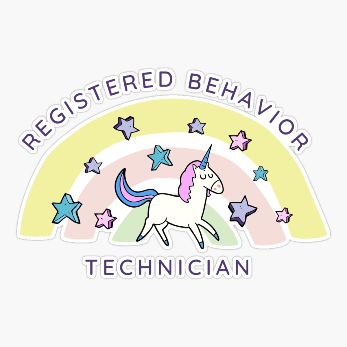 Maneki Registered Behavior Technician - Unicorn - Pastel Rainbow ...