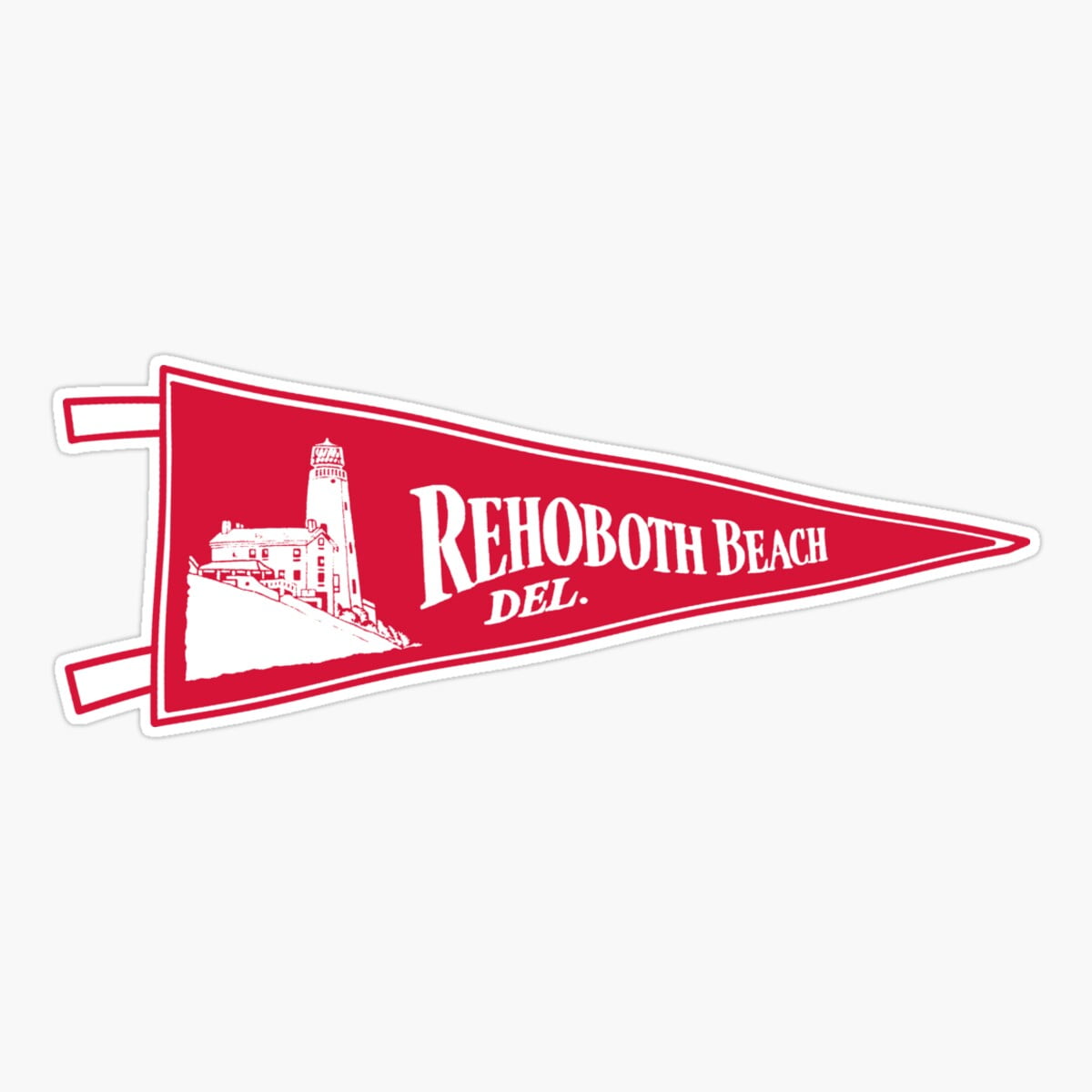 Maneki Rehoboth Beach Pennant Sticker, Phone Decal Water Bottle ...