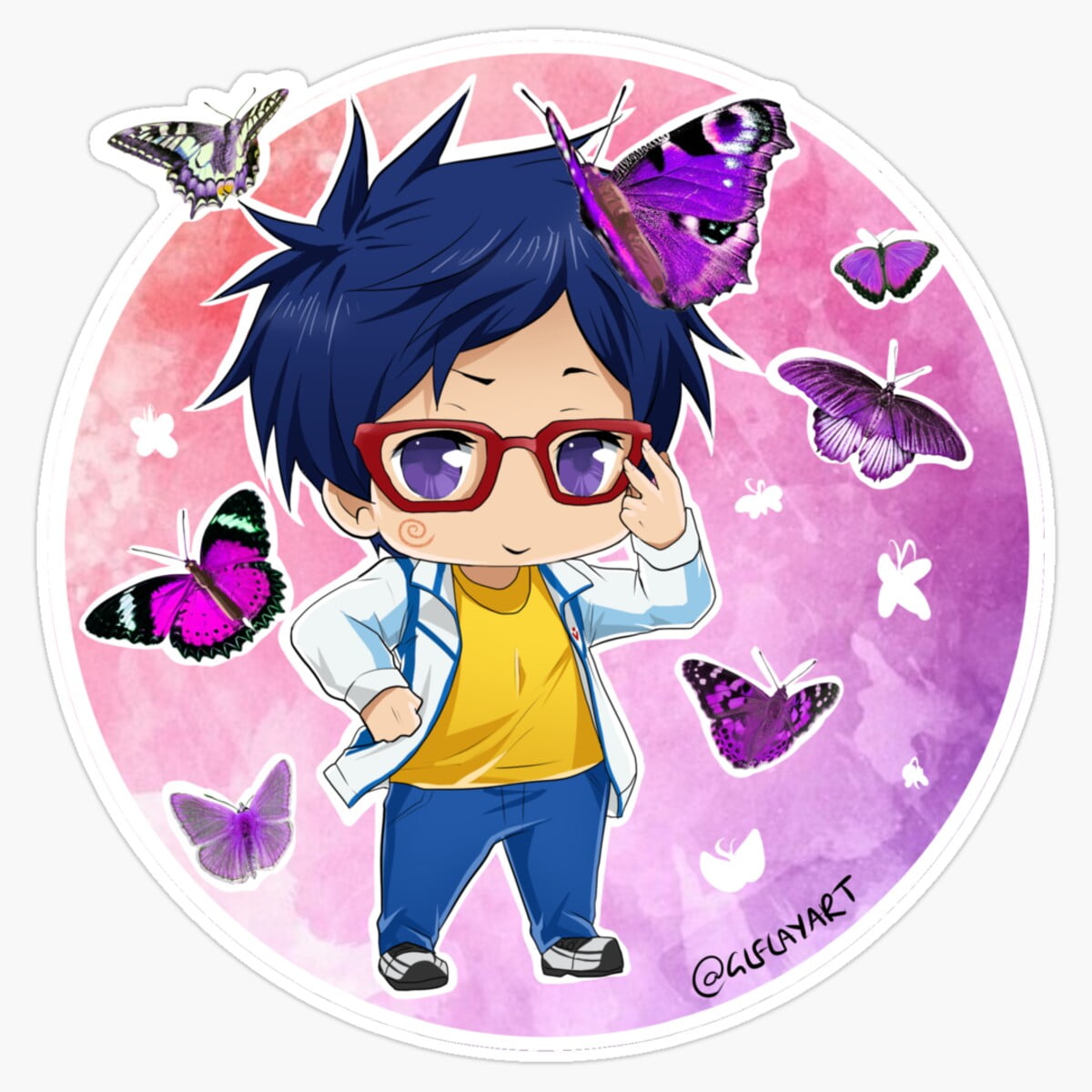 Maneki Rei Ryugazaki Chibi Er, Phone Decal Water Bottle Stickers Car ...