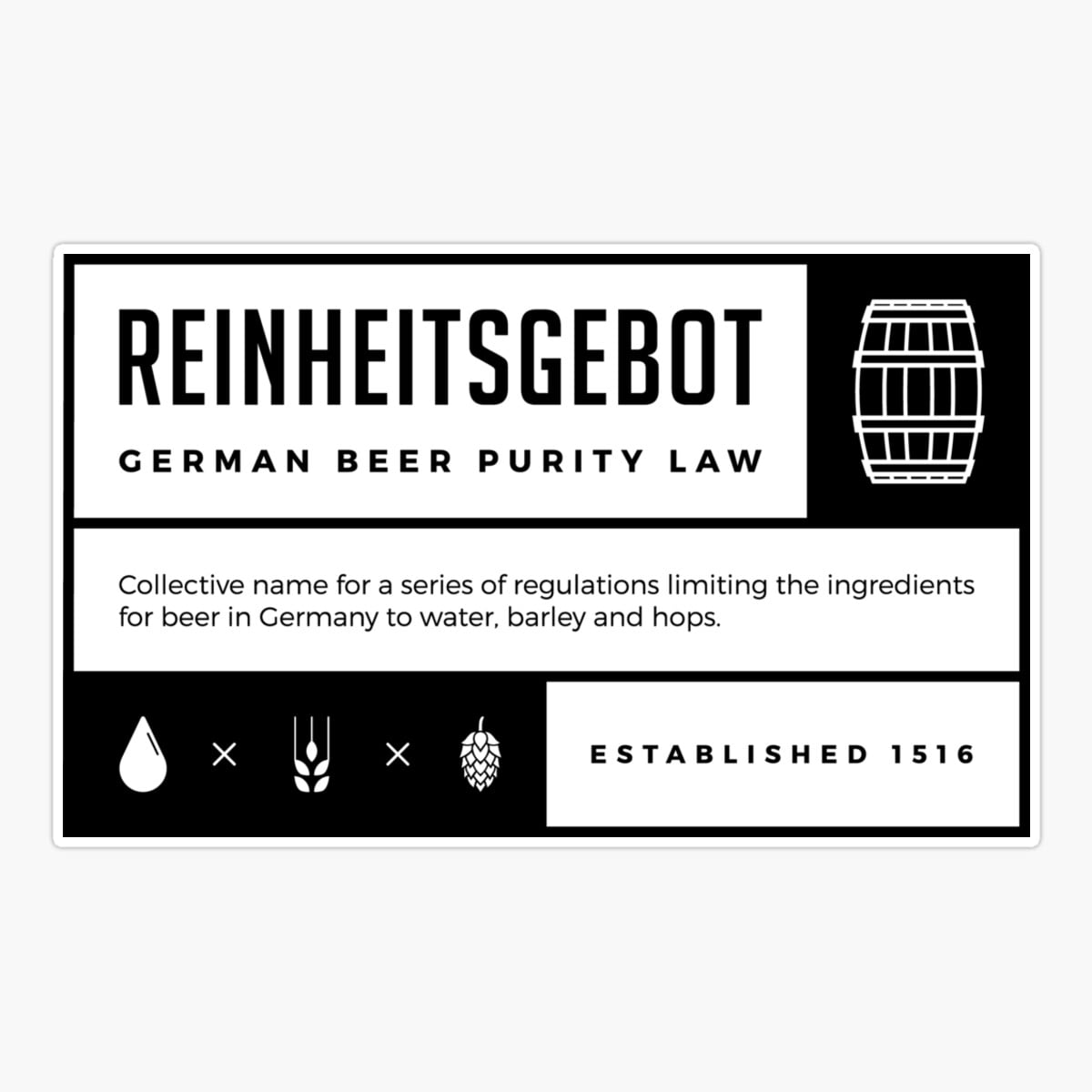Maneki Reinheitsgebot German Beer Purity Law Of 1516 Er, Phone Decal ...