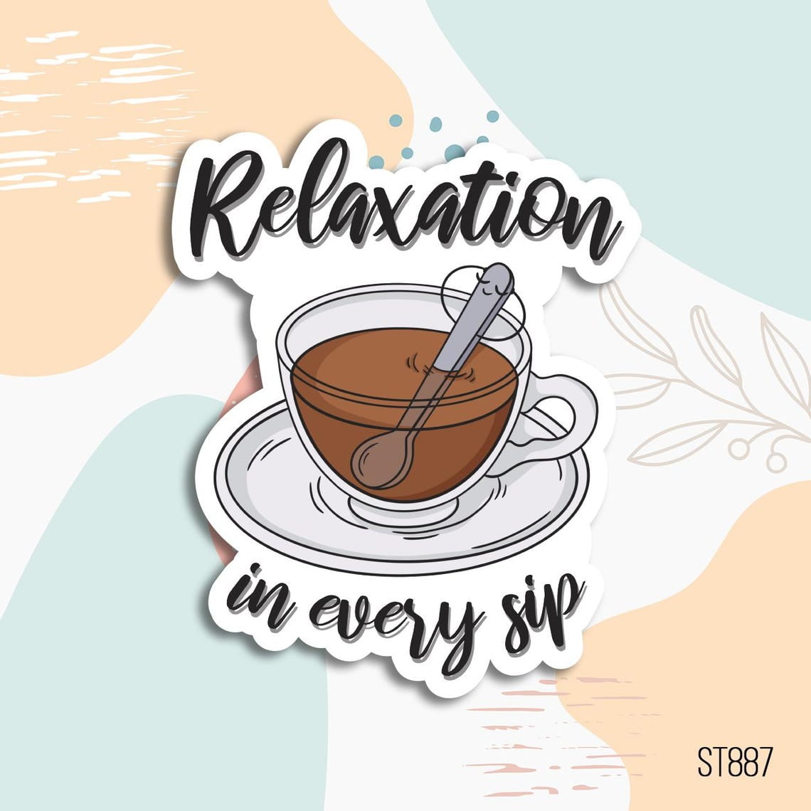 Maneki Relaxation In Every Sip Er, Coffee Funny Er, Laptop Decals ...