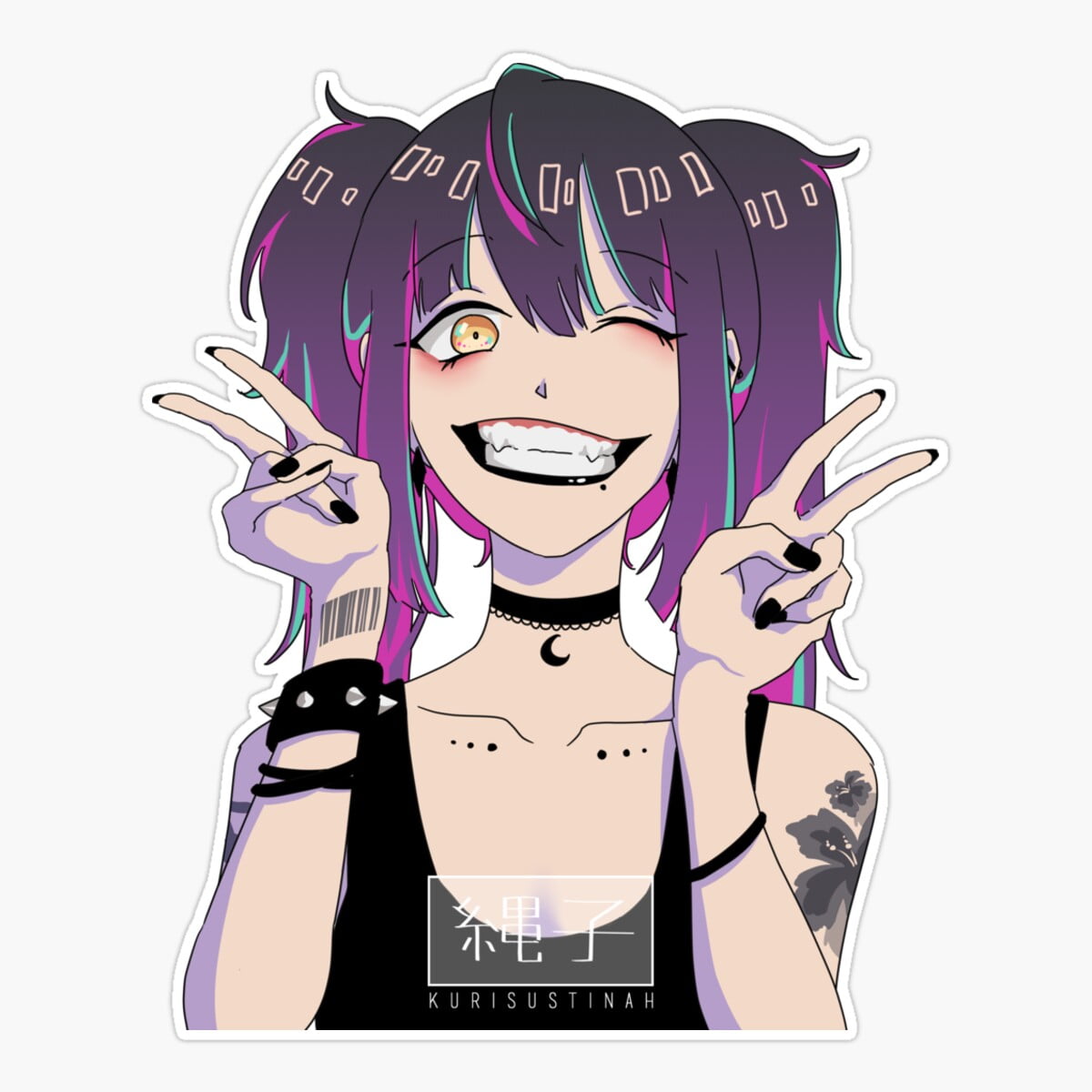 Maneki Remi 2 Sticker, Phone Decal Water Bottle Stickers Car Decals ...