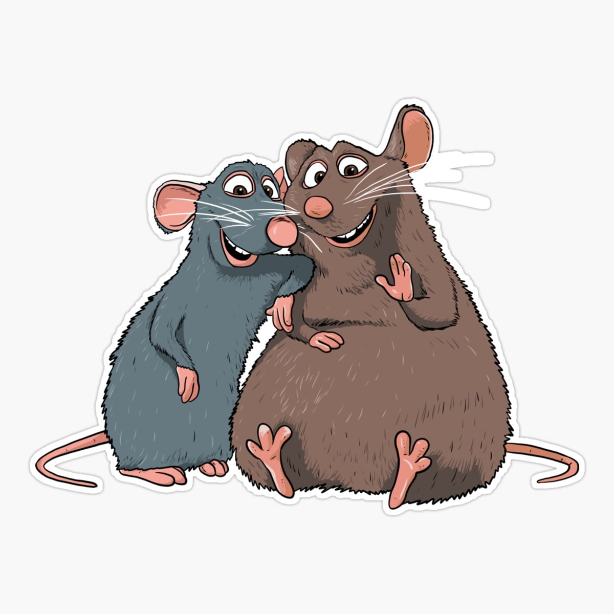 Maneki Remy And Emile - Ratatouille Sticker, Phone Decal Water Bottle ...