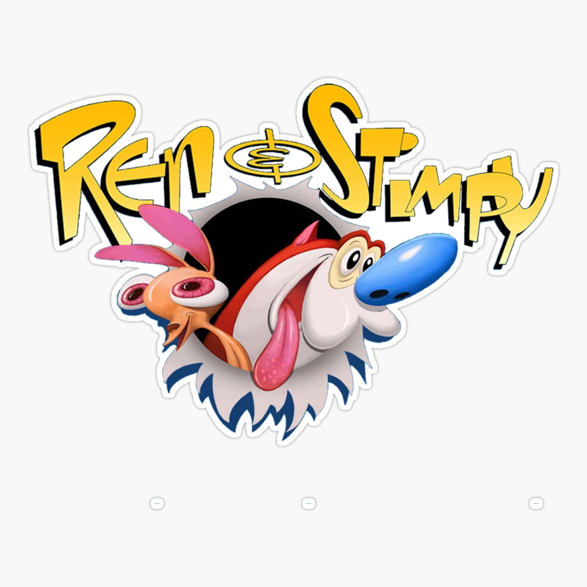 Maneki Ren And Stimpy Comedy Sticker, Phone Decal Water Bottle Stickers ...
