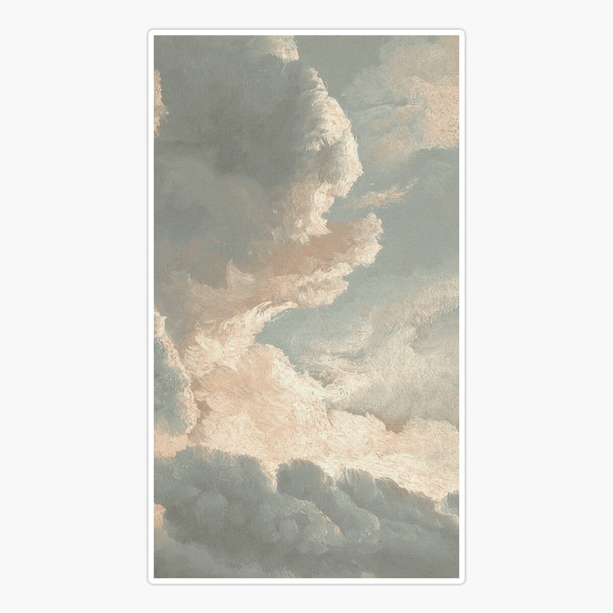 Maneki Renaissance Painted Clouds Sticker, Phone Decal Water Bottle ...