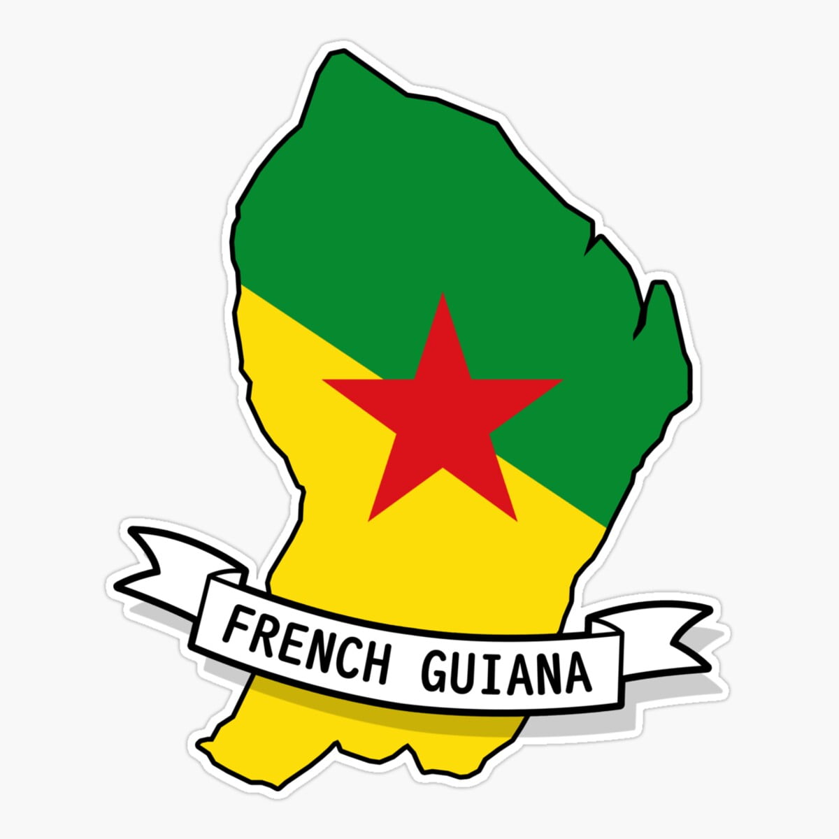 Maneki Rench Guiana Lag Map Sticker, Phone Decal Water Bottle Stickers ...