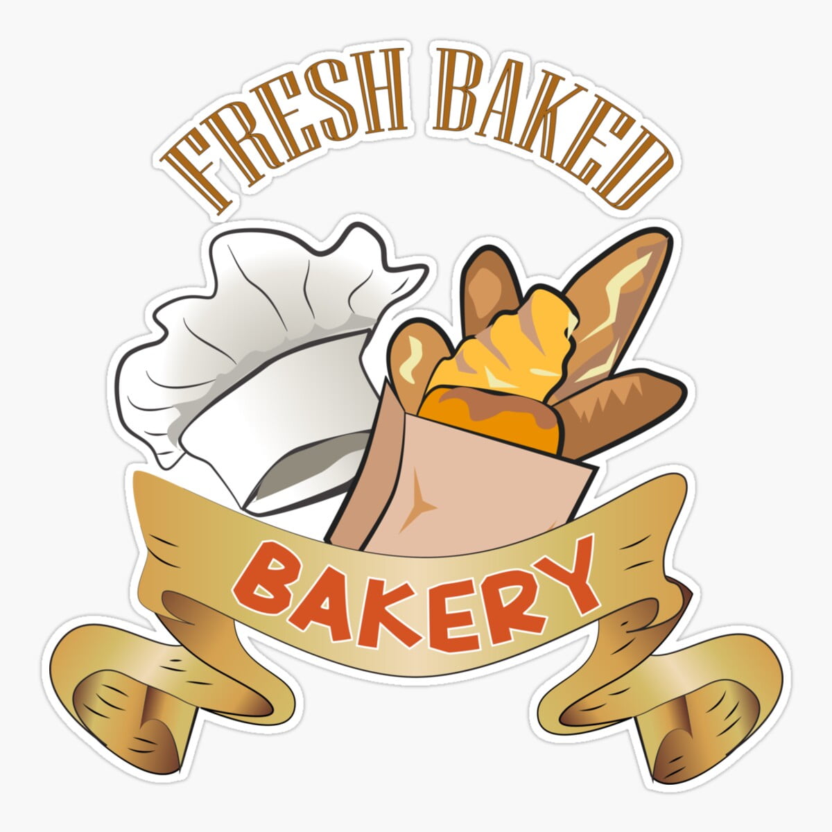 Maneki Resh Baked Bakery Sign Sticker, Phone Decal Water Bottle ...