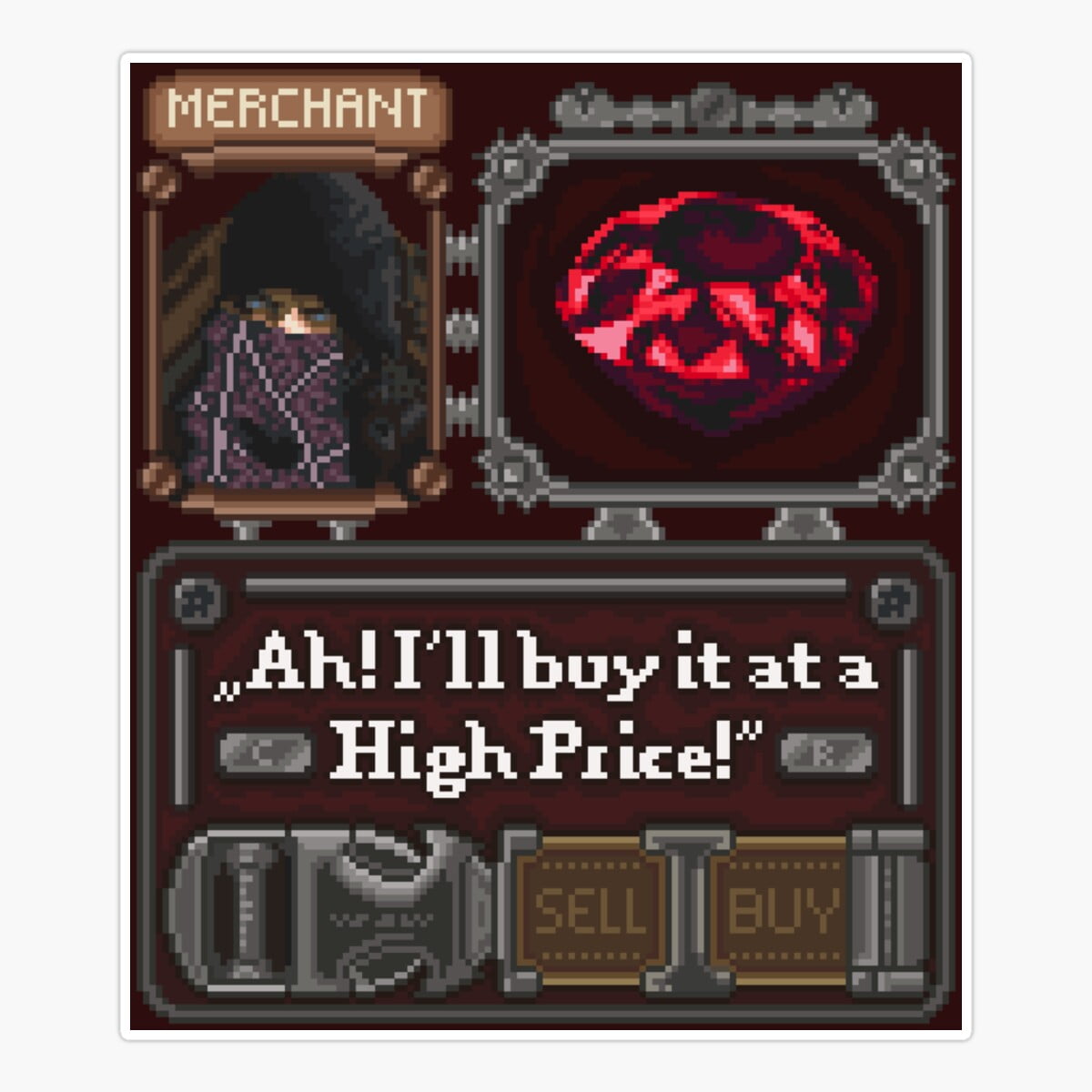 Maneki Resident Evil Merchant Pixel Art Er, Phone Decal Water Bottle ...