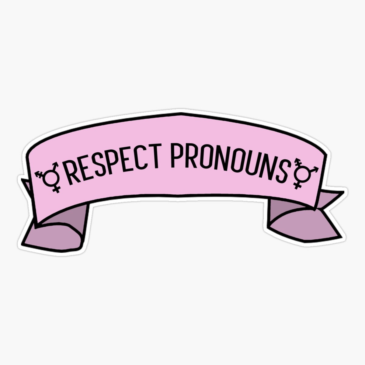 Maneki Respect Pronouns Sticker, Phone Decal Water Bottle Stickers Car ...