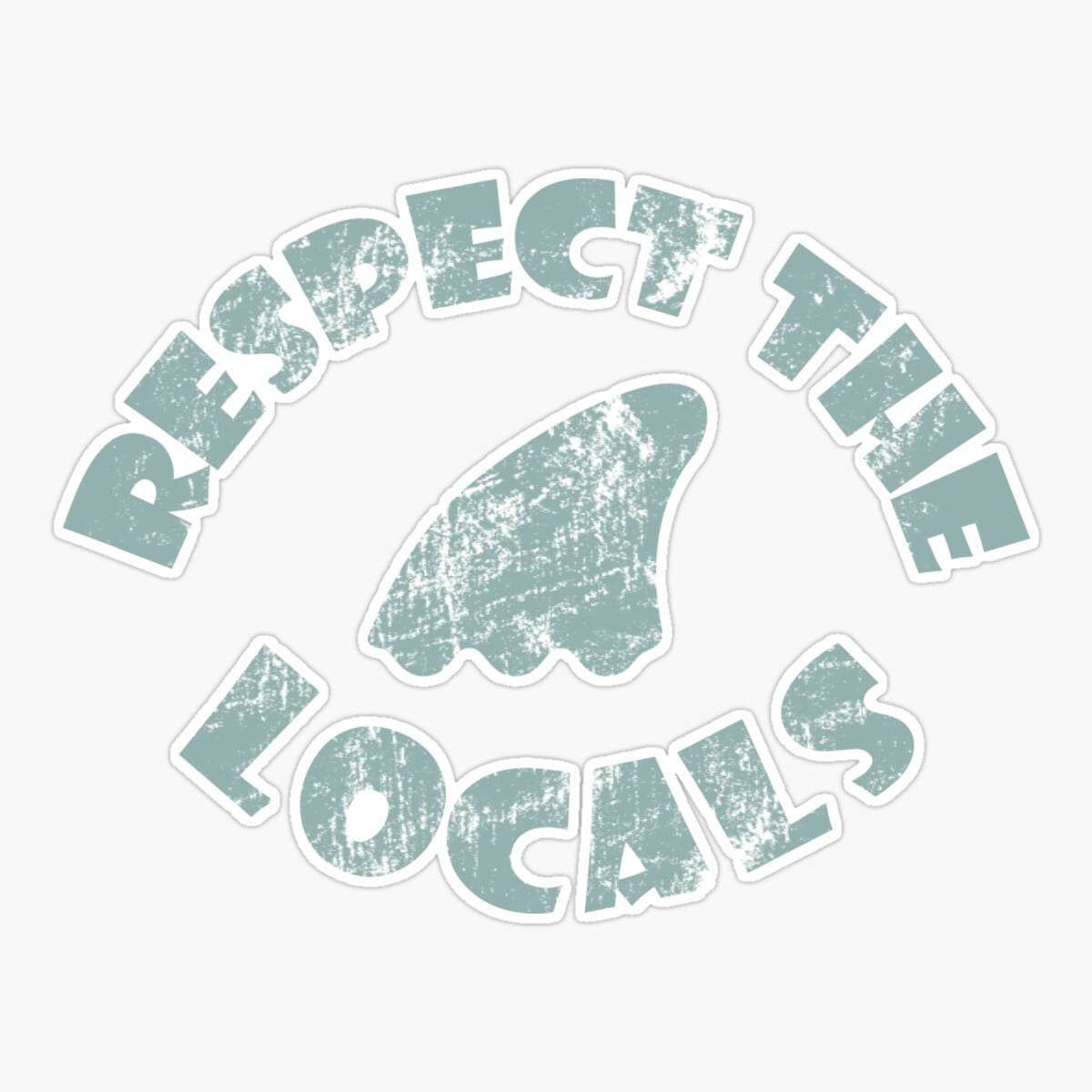 Maneki Respect The Locals Shark Fin Sticker Sticker, Phone Decal Water ...