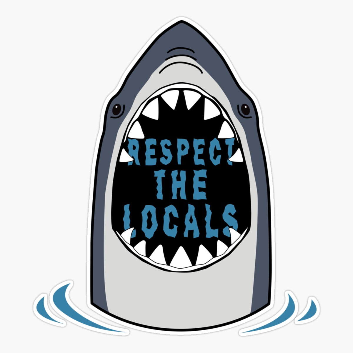 Maneki Respect The Locals - Shark Surf Sticker Sticker, Phone Decal ...