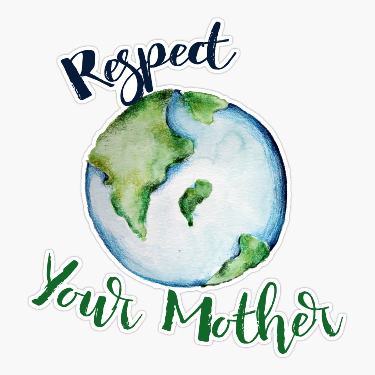 Maneki Respect Your Mother Earth Day Er, Phone Decal Water Bottle ...