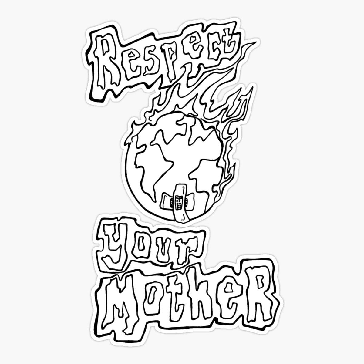 Maneki Respect Your Mother Er, Phone Decal Water Bottle Stickers Car ...