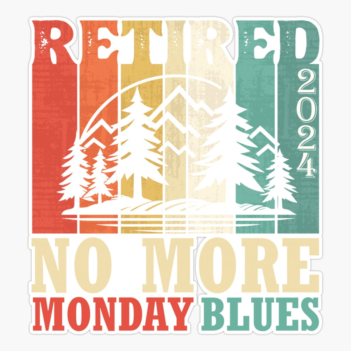 Maneki Retired 2024 No More Monday Blues Retirement Er, Phone Decal ...