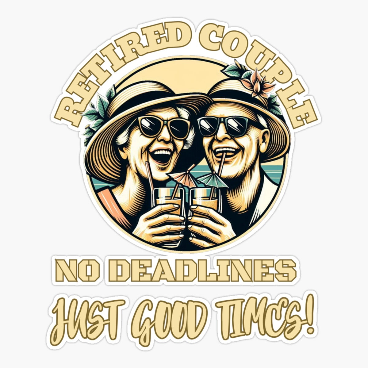 Maneki Retired Couple – No Deadlines, Just Good Times! Er, Phone Decal ...