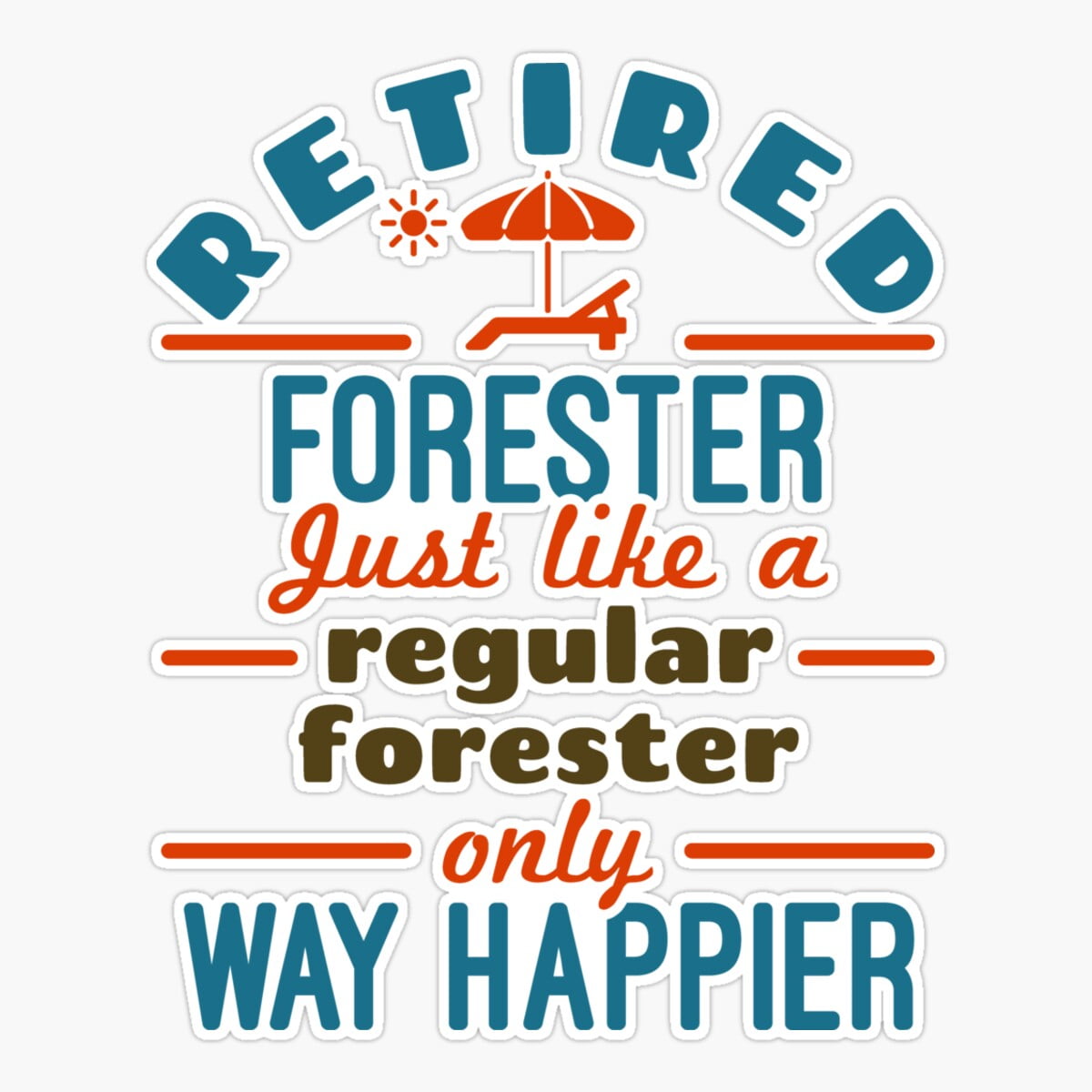 Maneki Retired Forester Forestry Retirement Way Happier Er, Phone Decal ...