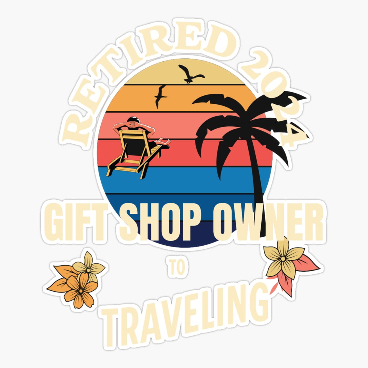 Maneki Retired Gift Shop Owner 2024. Tropical Sunset Retirement Vibes ...