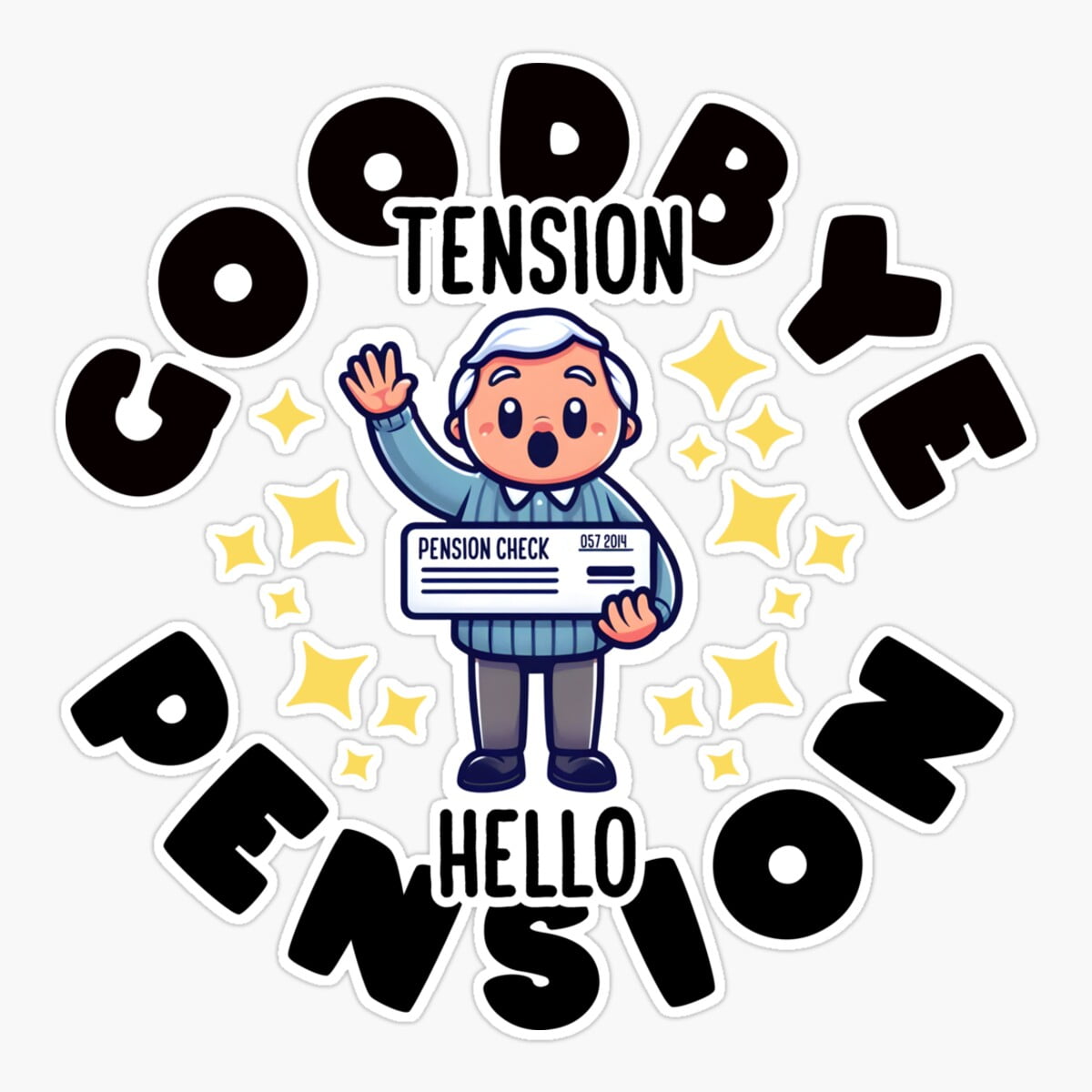 Maneki Retired: Goodbye Tension Hello Pension Er, Phone Decal Water ...