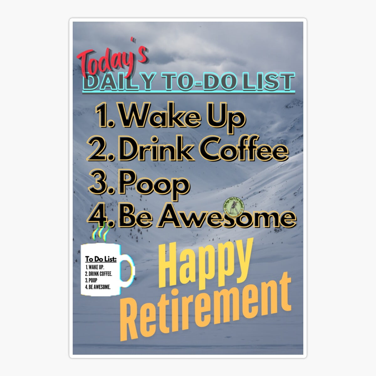 Maneki Retirement Card-Retirement Daily To-Do List Er, Phone Decal ...