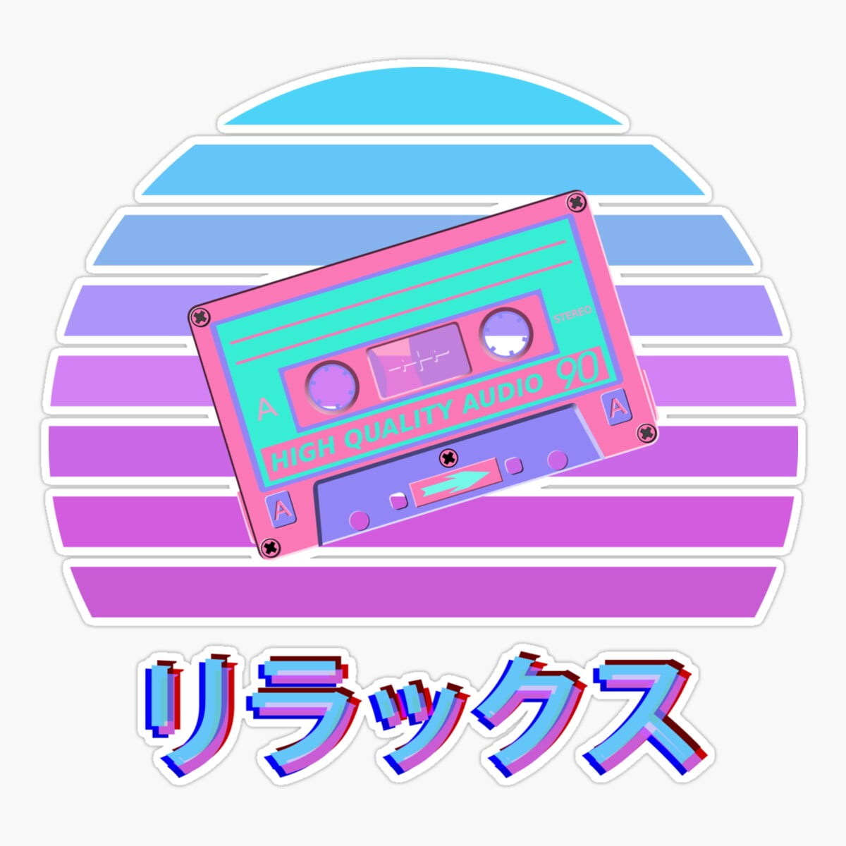 Maneki Retro 90S Mix Cassette Tape. Vaporwave Relax Sunset Product ...