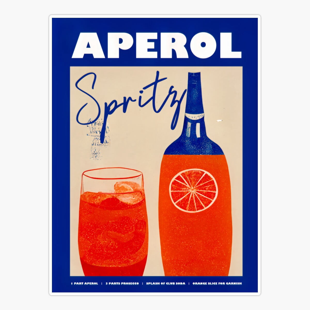 Maneki Retro Aperol Spritz Poster Art Deco Nights Homebar, Kitchen Bar ...