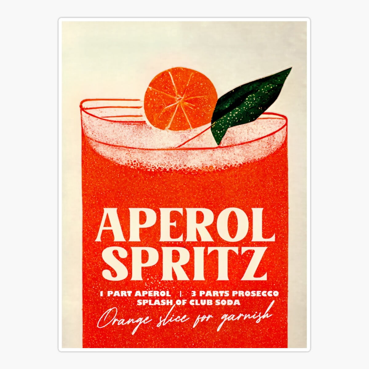 Maneki Retro Aperol Spritz Poster Big Big Gl Homebar, Kitchen Bar ...