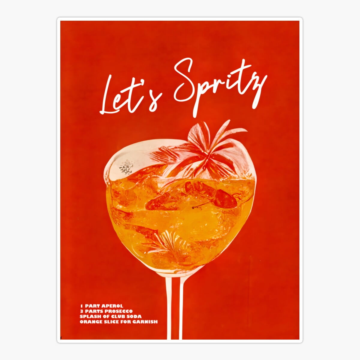 Maneki Retro Aperol Spritz Poster Summer Palm Homebar, Kitchen Bar ...