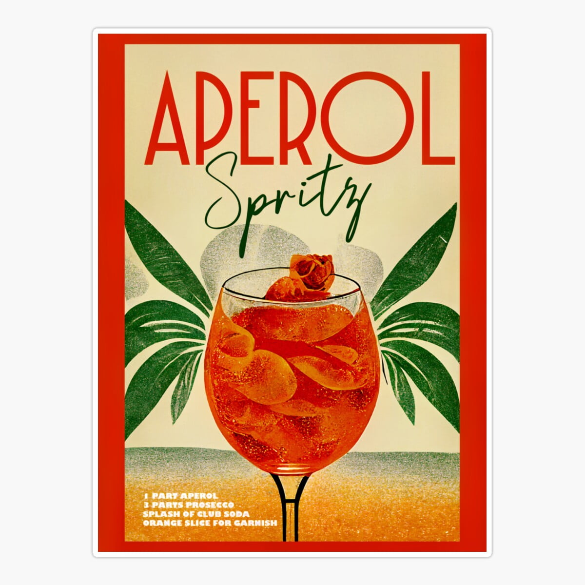 Maneki Retro Aperol Spritz Poster Tropic Homebar, Kitchen Bar Prints ...