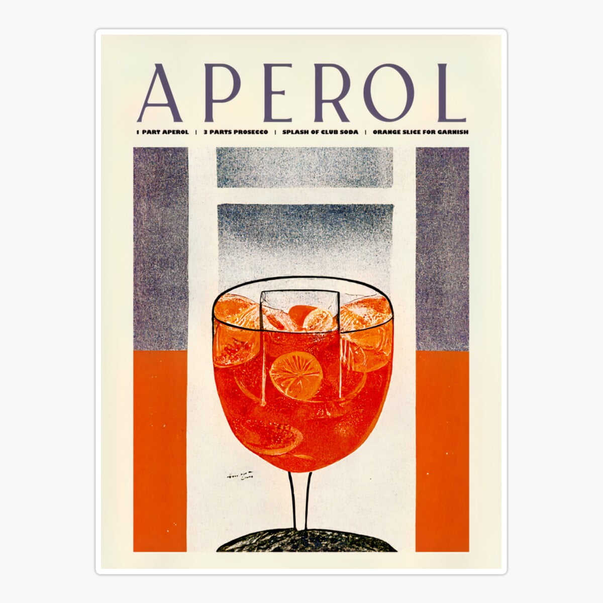 Maneki Retro Aperol Spritz Poster Vintage Barshel Homebar, Kitchen Bar ...