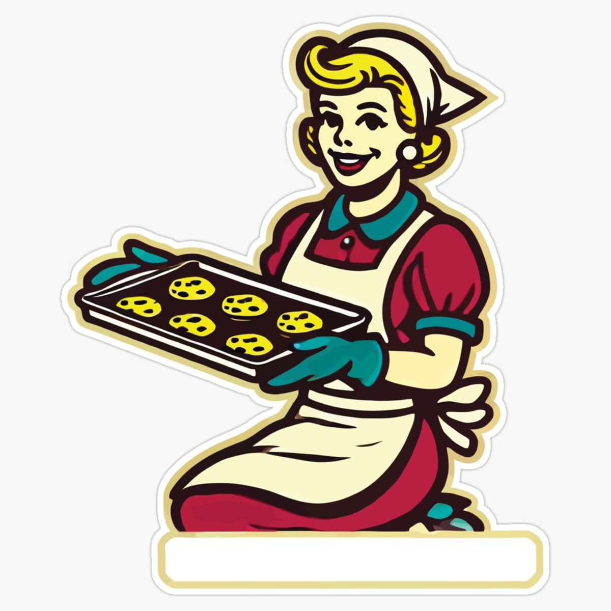 Maneki Retro Baker With Cookie Tray Design Er, Phone Decal Water Bottle Stickers Car Decals ...